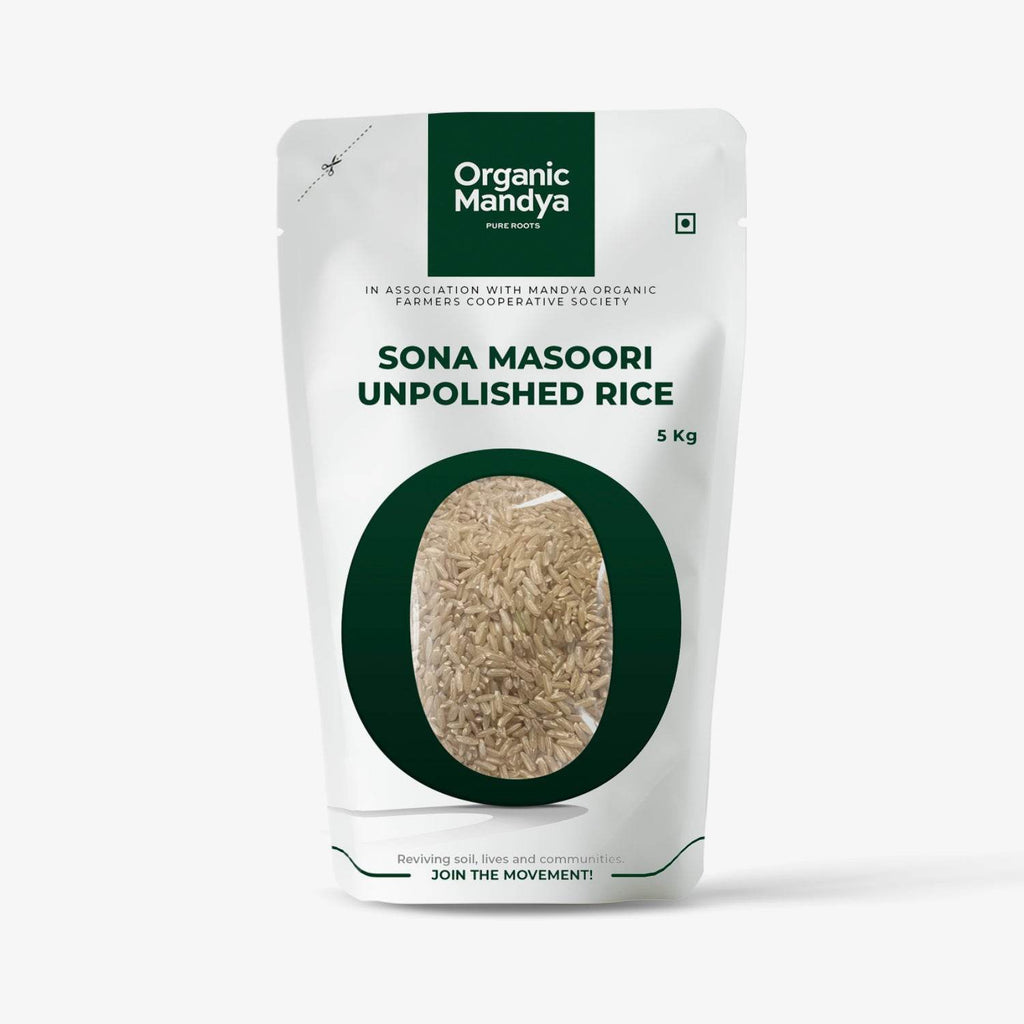100% Organic Sona Masuri Unpolished Rice – Pure Quality